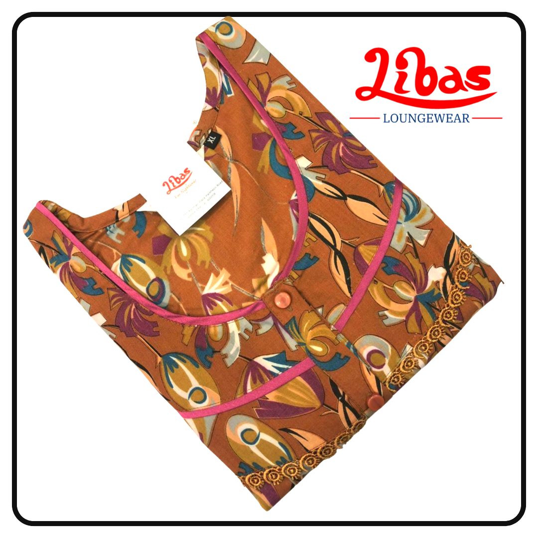 Front open button nighty | Libas loungewear